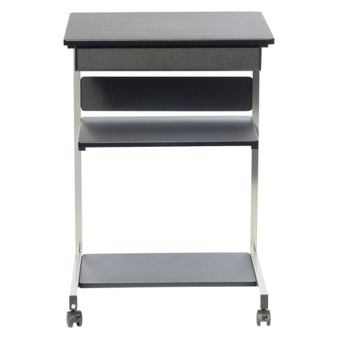 Rolling Laptop Cart With Storage Black - Techni Mobili : Target