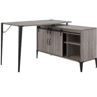 Nicbex 48 Inch L Shaped Computer Home Office Desk With Shelves For ...