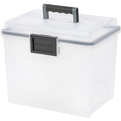 Iris Usa Portable Letter Size File Box With Handle For Hanging Folders ...