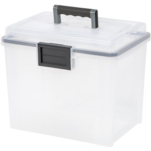 Iris Usa Portable Letter Size File Box With Handle For Hanging Folders ...