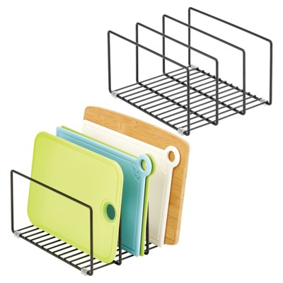 Mdesign Steel Cookware Storage Organizer Rack For Kitchen - 2 Pack : Target