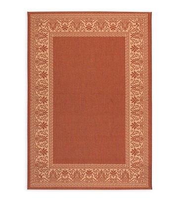 Plow & Hearth - Veranda Border Indoor / Outdoor Rug, 5'3"x 7'6", Terra ...