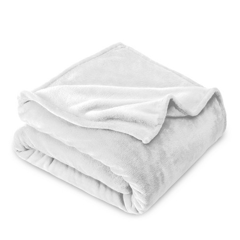 White Microplush Throw Fleece Blanket By Bare Home : Target