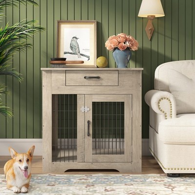 Outdoor Dog House, Wooden Cabin House Style Wooden Dog Kennel With ...