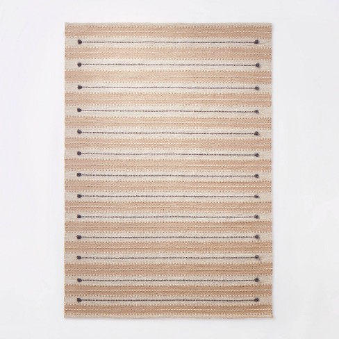 7'x10' Striped/clipped Yarn Rug Beige - Threshold™ Designed With Studio ...