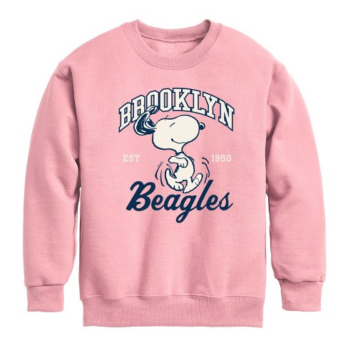 Peanuts Brooklyn Beagles Graphic Long Sleeve Fleece Sweatshirt - Mauve - 5t : Target
