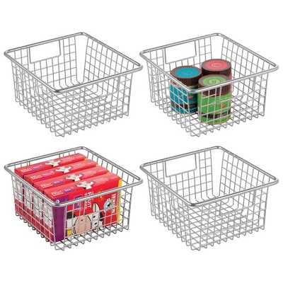 Mdesign Modern Metal Kitchen Basket With Handles, 5.25" High, 4 Pack ...