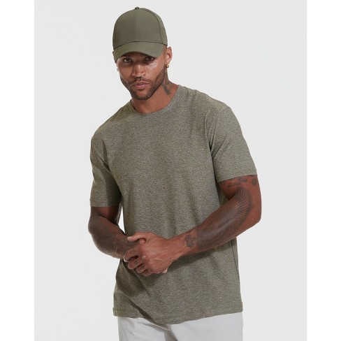 Men's Heather Military Green Active Short Sleeve Crew Neck Tee - True ...