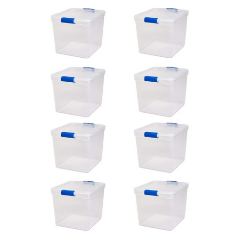 Homz Heavy Duty Modular Stackable Storage Tote Containers With Latching ...
