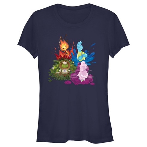 Juniors Womens Elemental Four Element Friends T-shirt - Navy Blue ...