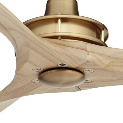 Casa Vieja 52" Windspun Soft Brass Natural Wood Blades Ceiling Fan With ...
