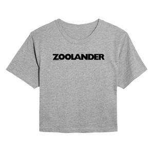 Women's - Zoolander - Black Logo Cropped Graphic T-Shirt : Target