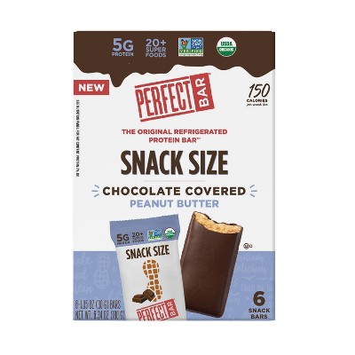 Perfect Bar Snack Size Chocolate Covered Peanut Butter Protein Bars - 6 ...