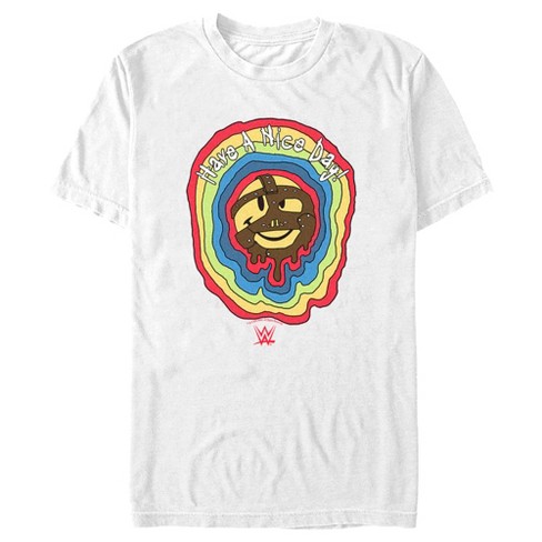 Men's Wwe Mankind Have A Nice Day Rainbow Logo T-shirt - White - 3x ...