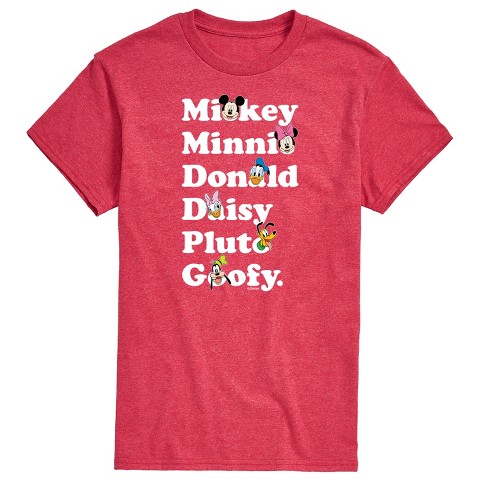Men's Disney Character Logo Short Sleeve Graphic T-shirt - Heather Red ...