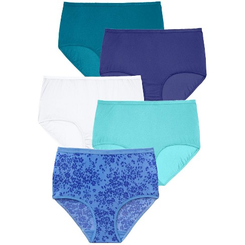 Comfort Choice Women's Plus Size Full Coverage Nylon Brief 5-pack - 13 ...