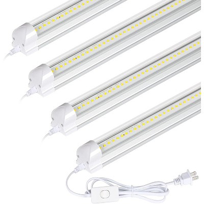 60W 6FT LED Tube Light, 7800LM 6500K, Linkable, V Shape Integrated T8 ...