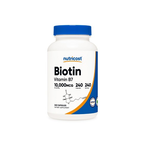 Nutricost Biotin Capsules (10 Mg) (240 Capsules) : Target