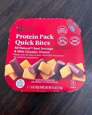 Cheddar Cheese & Beef Sausage Protein Pack Quick Bite - 4.5oz/3ct ...
