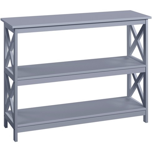 Yaheetech 3-tier Wooden Console Table X Design Entryway Table,gray : Target