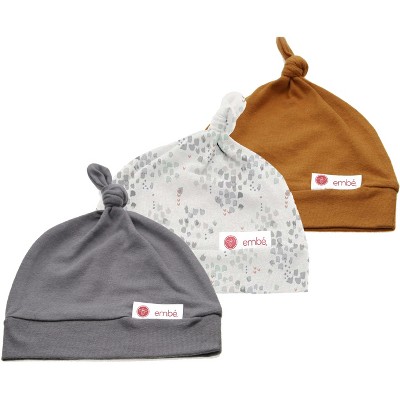 embe Newborn Top Knot Hat, One-Size, 3-Pack : Target