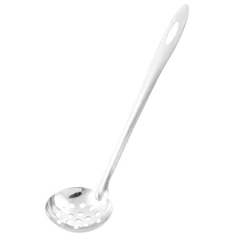 Unique Bargains Kitchenware Stainless Steel Slotted Ladle Spoon Silver ...