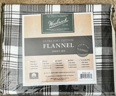 Full Cotton Flannel Sheet Set Black Pine Trees - Woolrich : Target