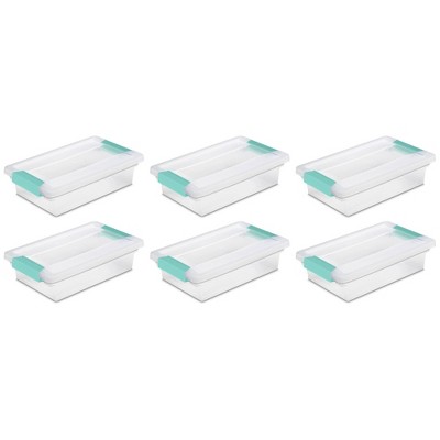 Sterilite Mini Clip Box, Stackable Small Storage Bin With Latching Lid ...