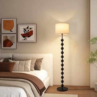 GDFStudio Aquilo 63'' Modern Floor Lamp with Spherical Base and Linen ...