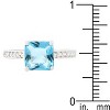 Slickblue Women’s Classic Engagement Ring, 1.85 Ct Princess Cut Blue ...