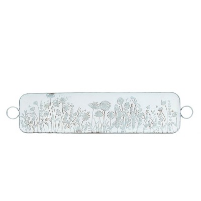 2.25"h Sullivans Floral Long Metal Serving Tray Multicolored : Target
