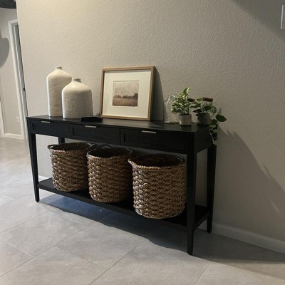 East Bluff Woven Drawer Console Table Black - Threshold™ Designed With ...