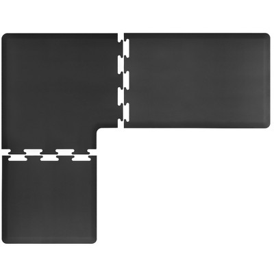Wellnessmats Puzzle Piece Collection 3 Foot Wide L Series Black Anti ...