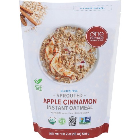 One Degree Oatmeal Instant Apple Cinnamon Organic - Count Of 6 - 18oz ...