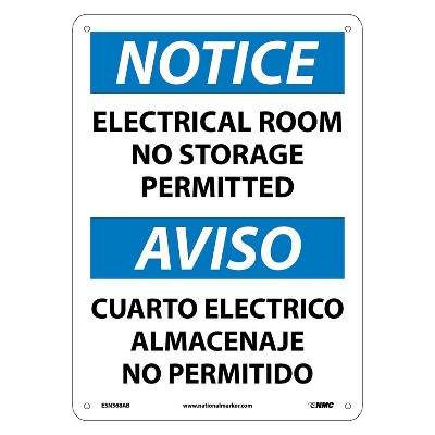 National Marker Notice Signs; Electrical Room No Storage Permitted ...