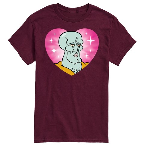 Men's Spongebob Squarepants Handsome Squidward Heart Short Sleeve ...