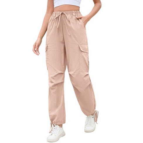 Missky Womens Parachute Cargo Pants With Pockets Drawstring Hiking ...