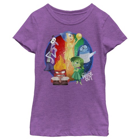 Girl's Inside Out Colorful Circle Of Emotions T-shirt - Purple Berry ...
