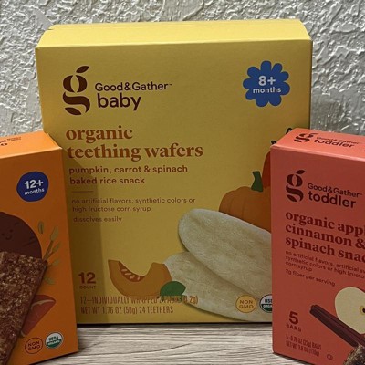 Organic Pumpkin Carrot And Spinach Teething Wafers Baby Snacks - 1.76oz ...