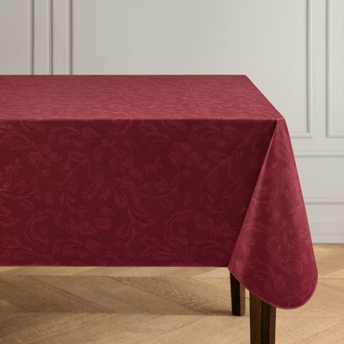 Camile Floral Scroll Damask Pattern Vinyl Indoor/outdoor Tablecloth ...