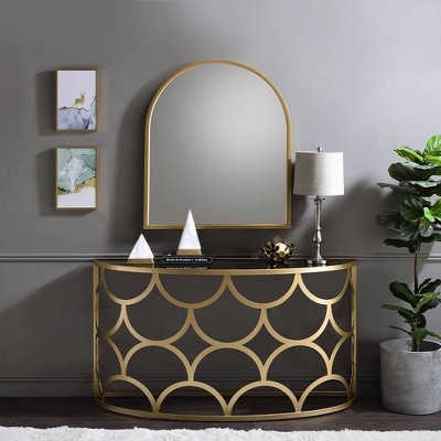 Carolina Living Rayna Console Table With Shelves Gold : Target