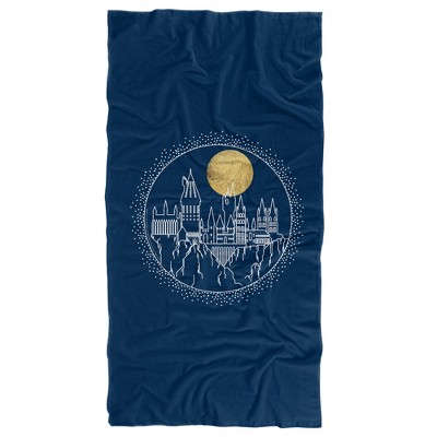 Harry Potter Hogwarts Full Moon Line Art-Cotton Front Poly Back Beach ...
