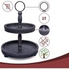 Hallops Wood 2 Tiered Tray Serving Cake Stand, Black : Target