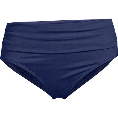 Lands' End Women's Chlorine Resistant Fold Over Mid Waist Bikini Swim ...