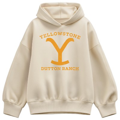 Women's - Yellowstone - Yellow Logo Oversized Fleece Hoodie Sweatshirt ...