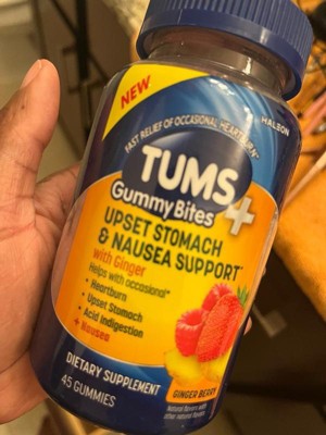 Tums + Upset Stomach & Nausea Support Gummy Bites - Ginger Berry - 45ct ...