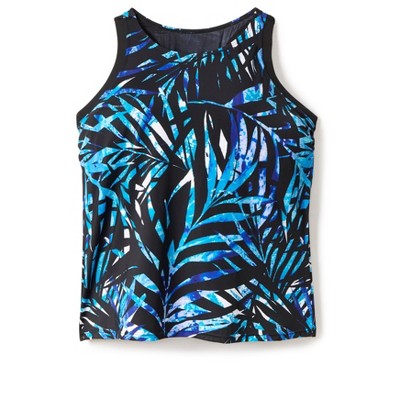 Swim 365 Women's Plus Size Longer-Length Racerback Tankini Top - 34 ...