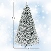 Tangkula 9 Ft Snow Flocked Christmas Tree Hinged Pine Tree With Solid ...