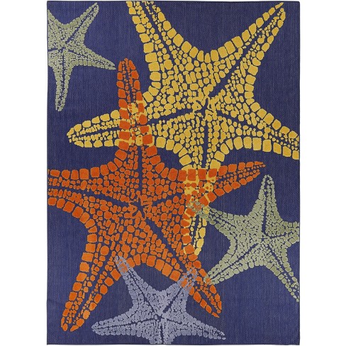 Nourison Aloha Starfish Coastal Flatweave High-low Indoor Outdoor Area ...