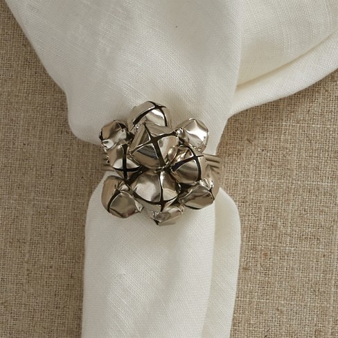 Split P Silver Jingle Bell Cluster Napkin Ring Set Of 4 : Target